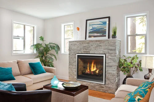 Gas Fieldstone Fireplace