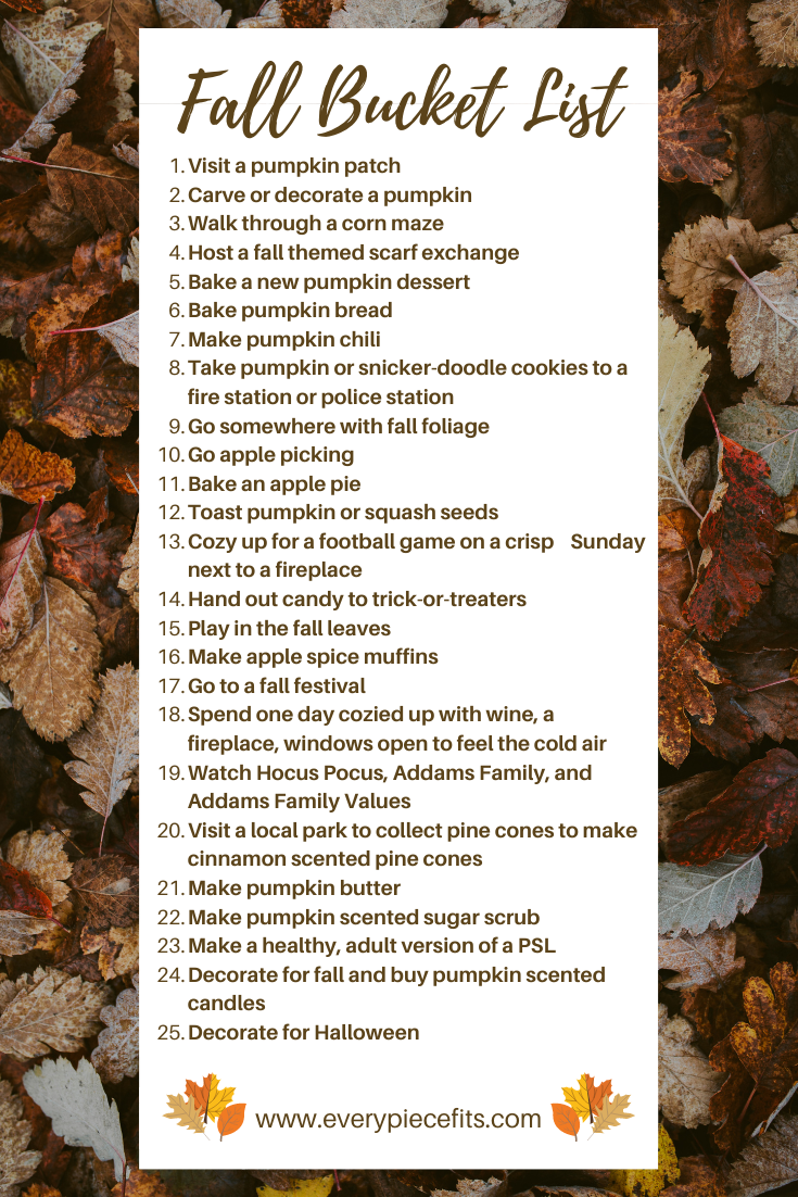 Fall Bucket List and Scavenger Hunt — Every Piece Fits