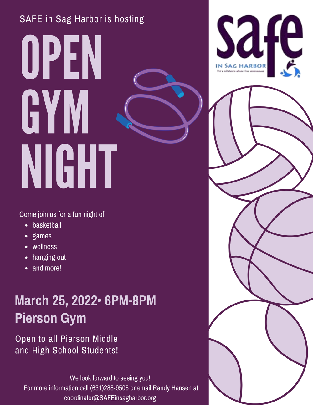 SAFE Open Gym Night — SAFE in Sag Harbor
