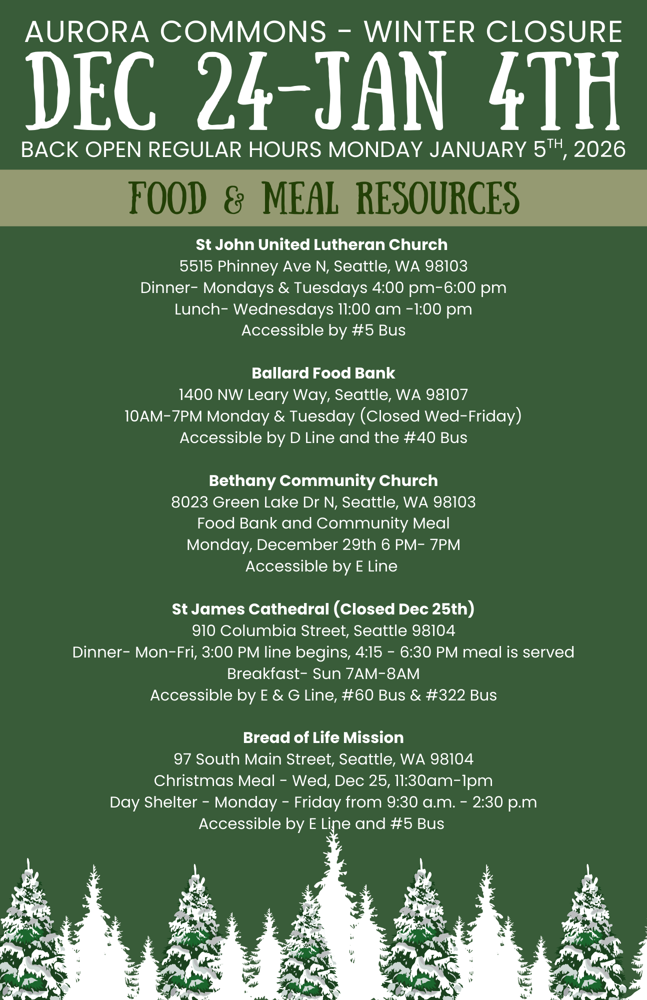 EVENTS — Aurora Commons