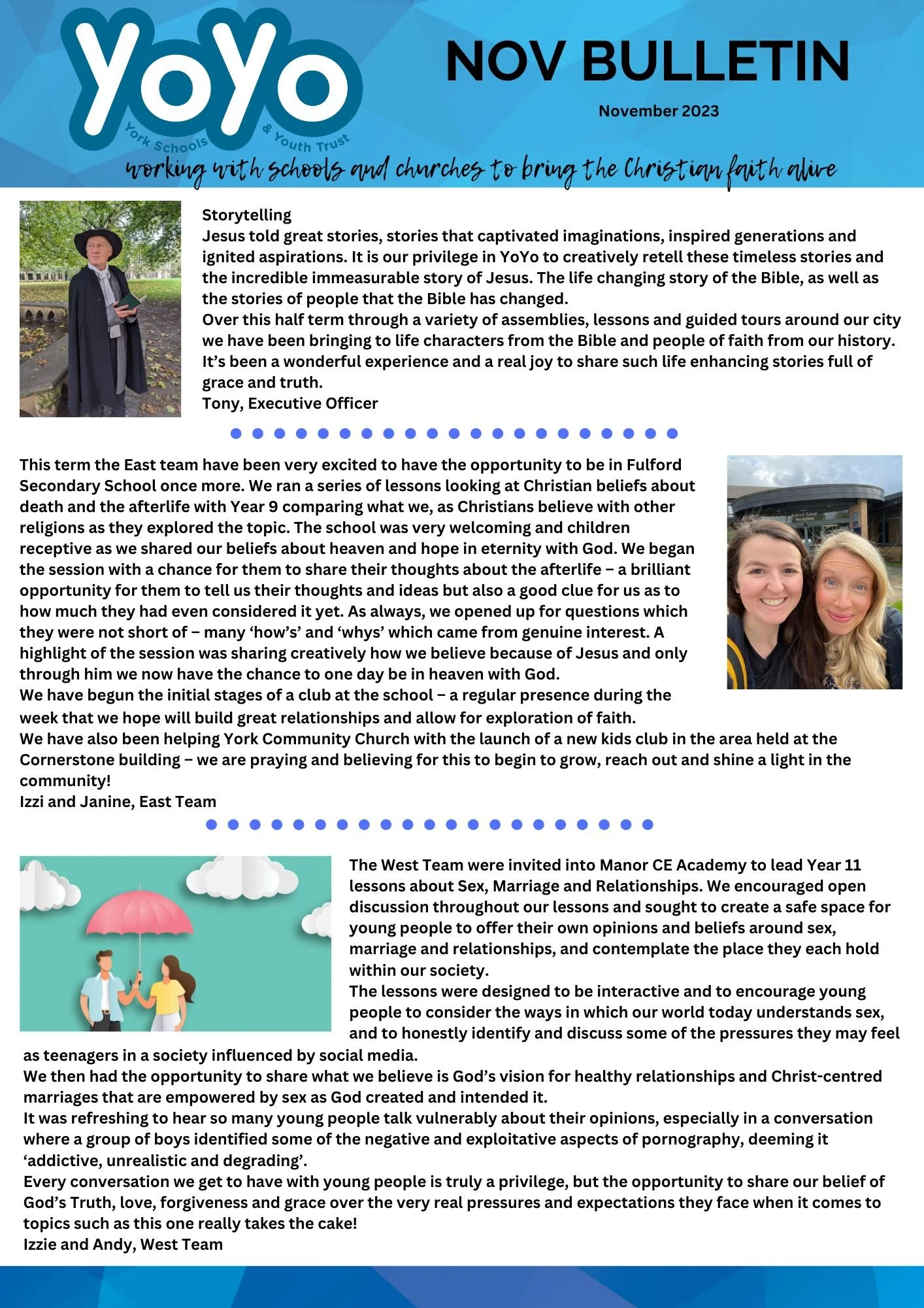 Newsletters & prayer calendar — YoYo Trust