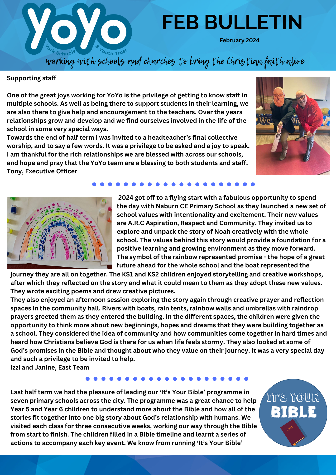 Newsletters & prayer calendar — YoYo Trust