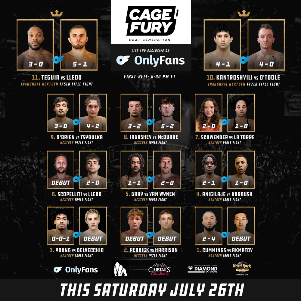 How to watch Saturday's 'CFFC NextGen 1: Lledo vs. Teguia' event: Start ...