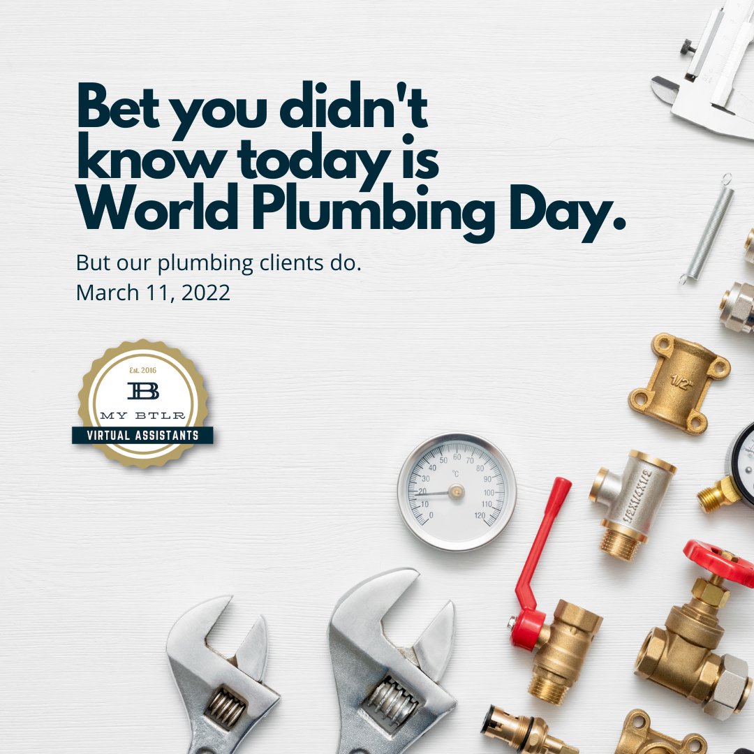 Happy World Plumbing Day! — My BTLR - Virtual Assistants
