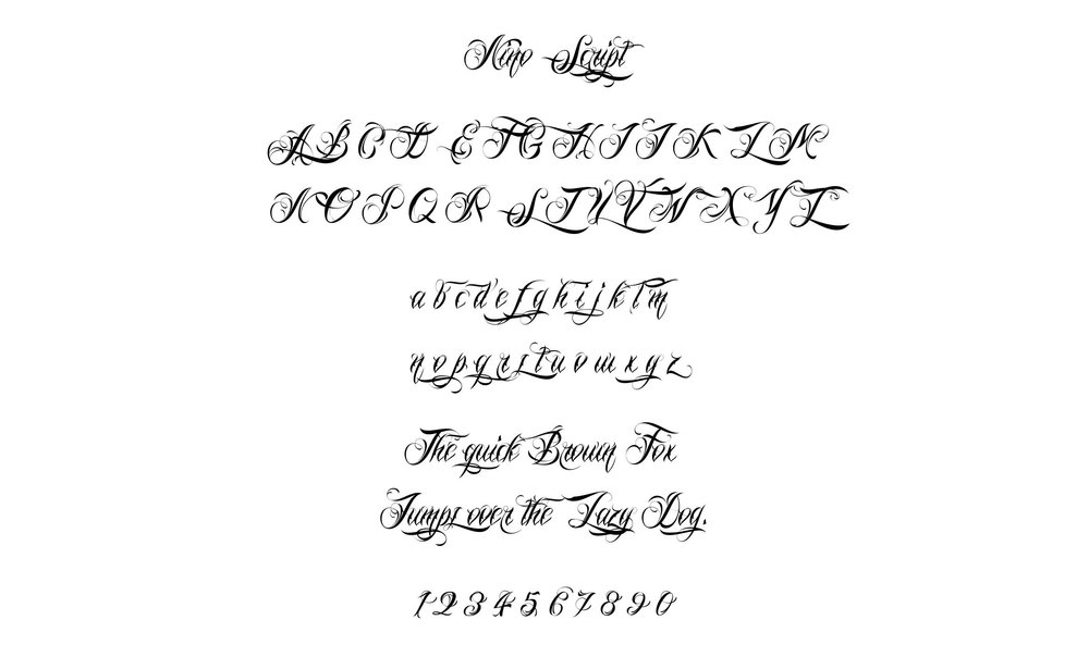 Fancy Handwriting Tattoo Fonts