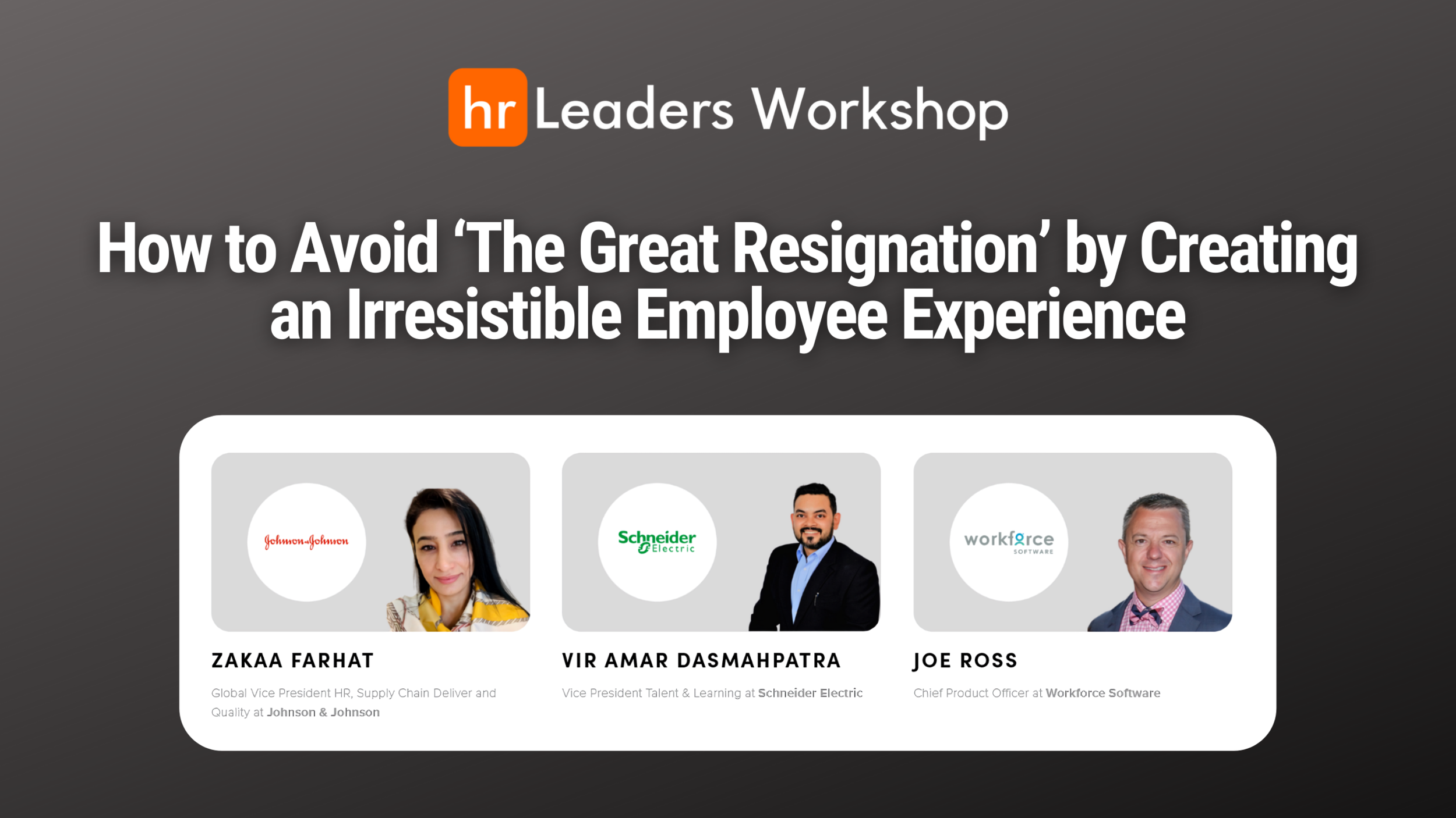 HR Leaders Workshop: Employee Experience — HR Leaders is a digital ...
