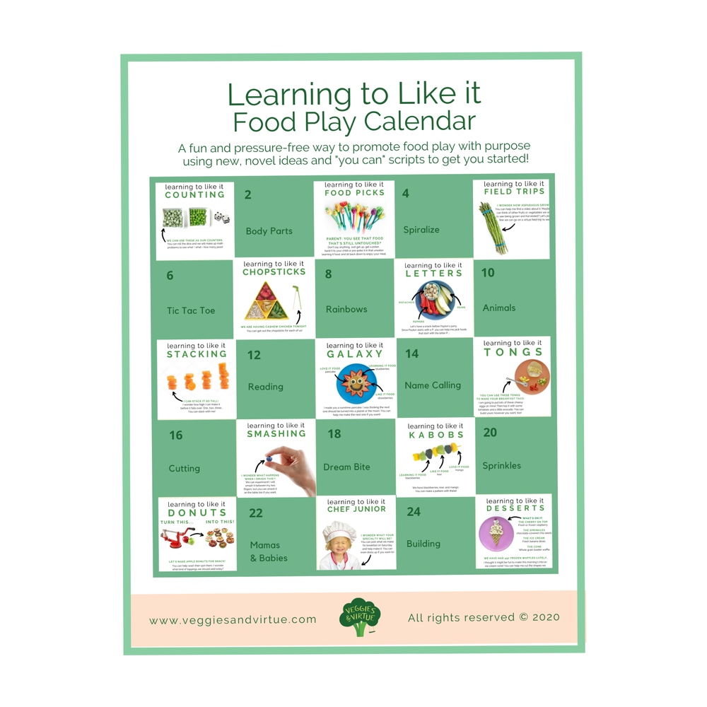 Food Play Calendar — Veggies & Virtue