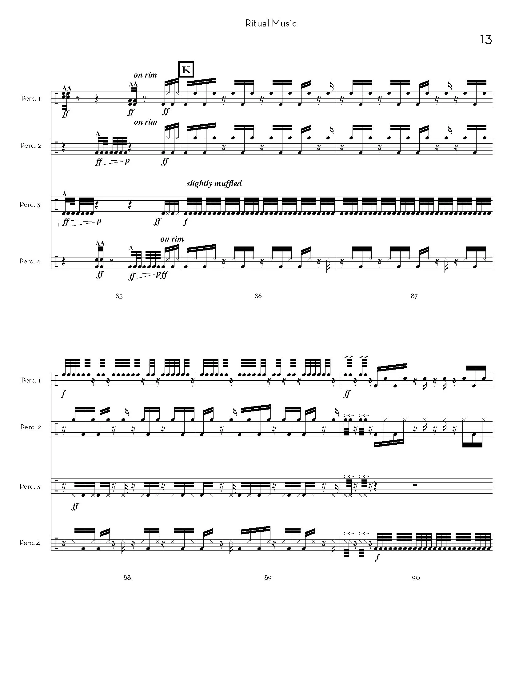 Ritual Music - for 4 percussionists — David Skidmore