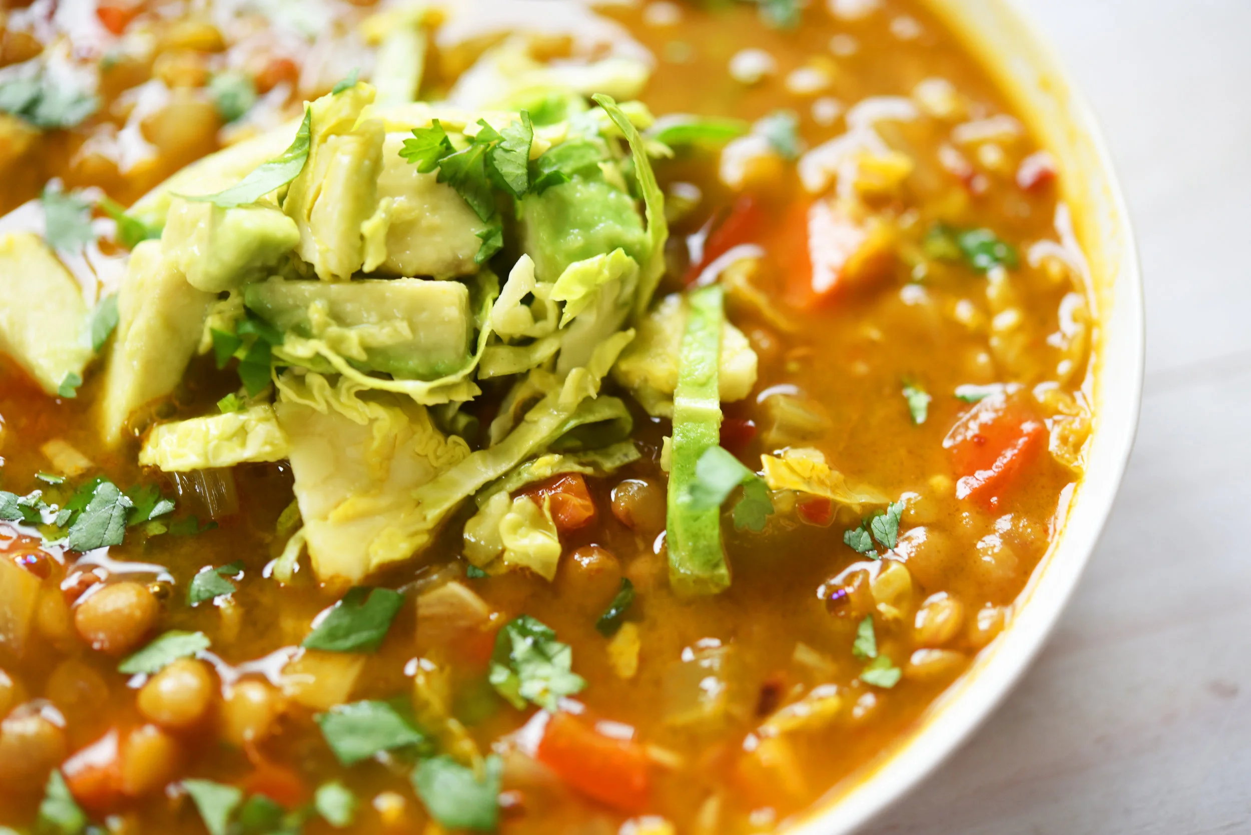 Spicy Brussels Sprout + Lentil Soup — Nikki Dinki Cooking
