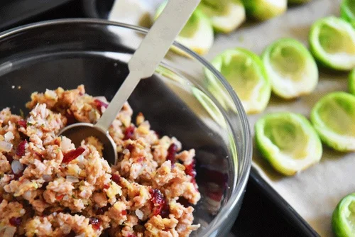 Sausage Stuffing Stuffed Brussels Sprouts — Nikki Dinki Cooking