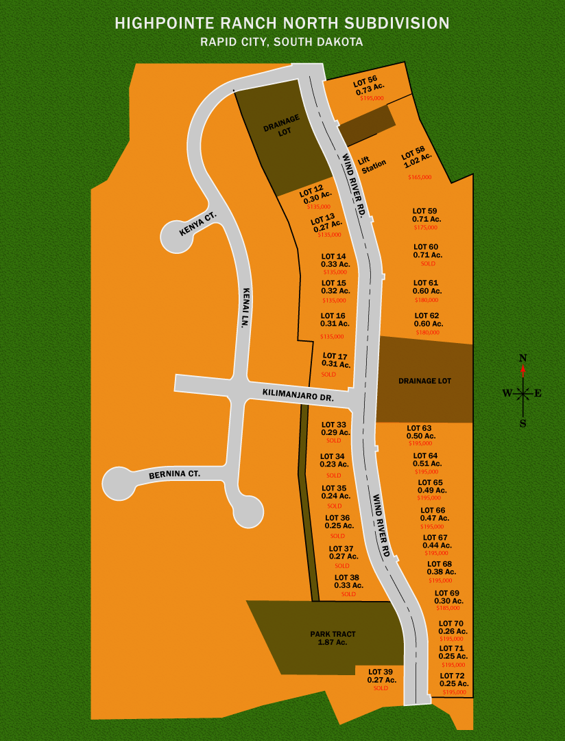 LOT MAP & PRICING — The BLUFFS AT HIGHPOINTE RANCH