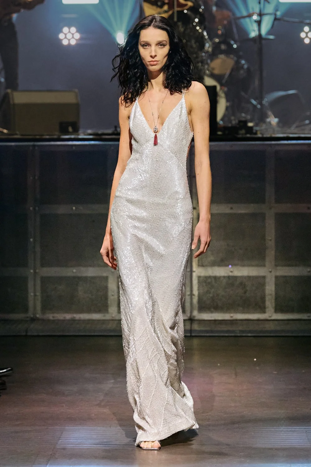 RADIEUX DECO CRYSTAL PEARL DRESS — CUCCULELLI SHAHEEN