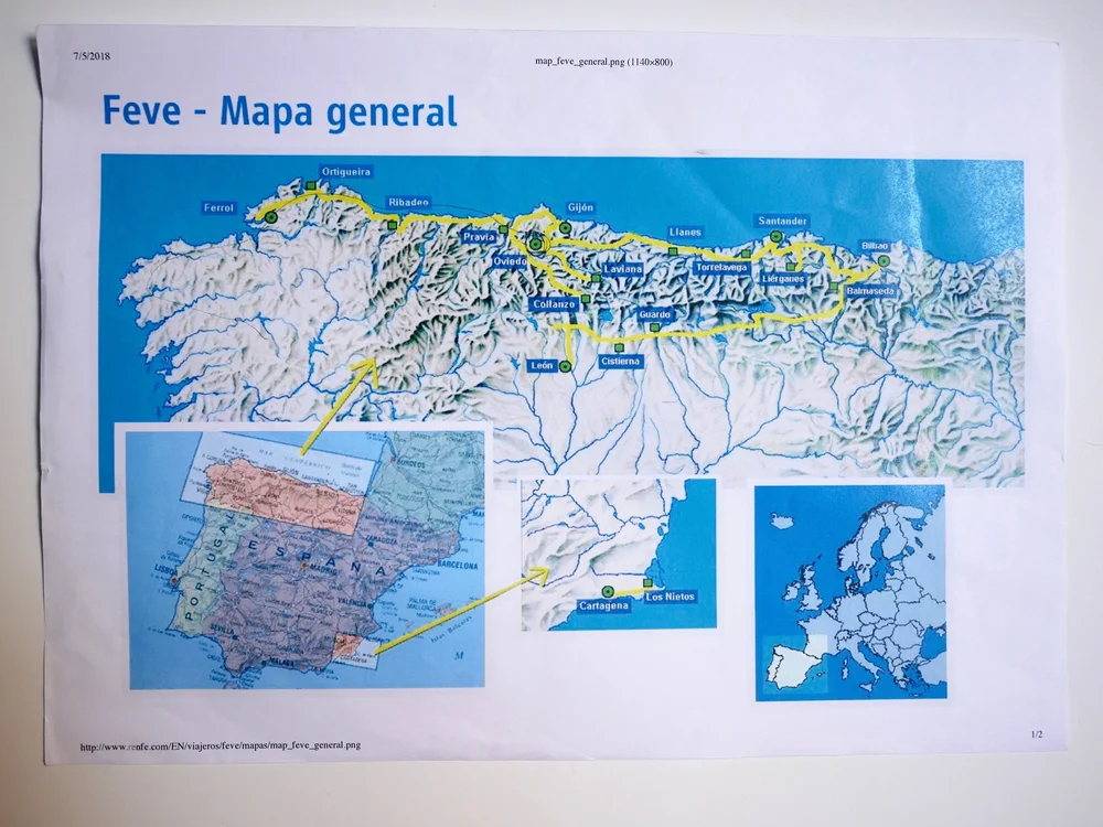 Traveling on Renfe's FEVE (now "Cercanías AM") Narrow-gauge Rail ...