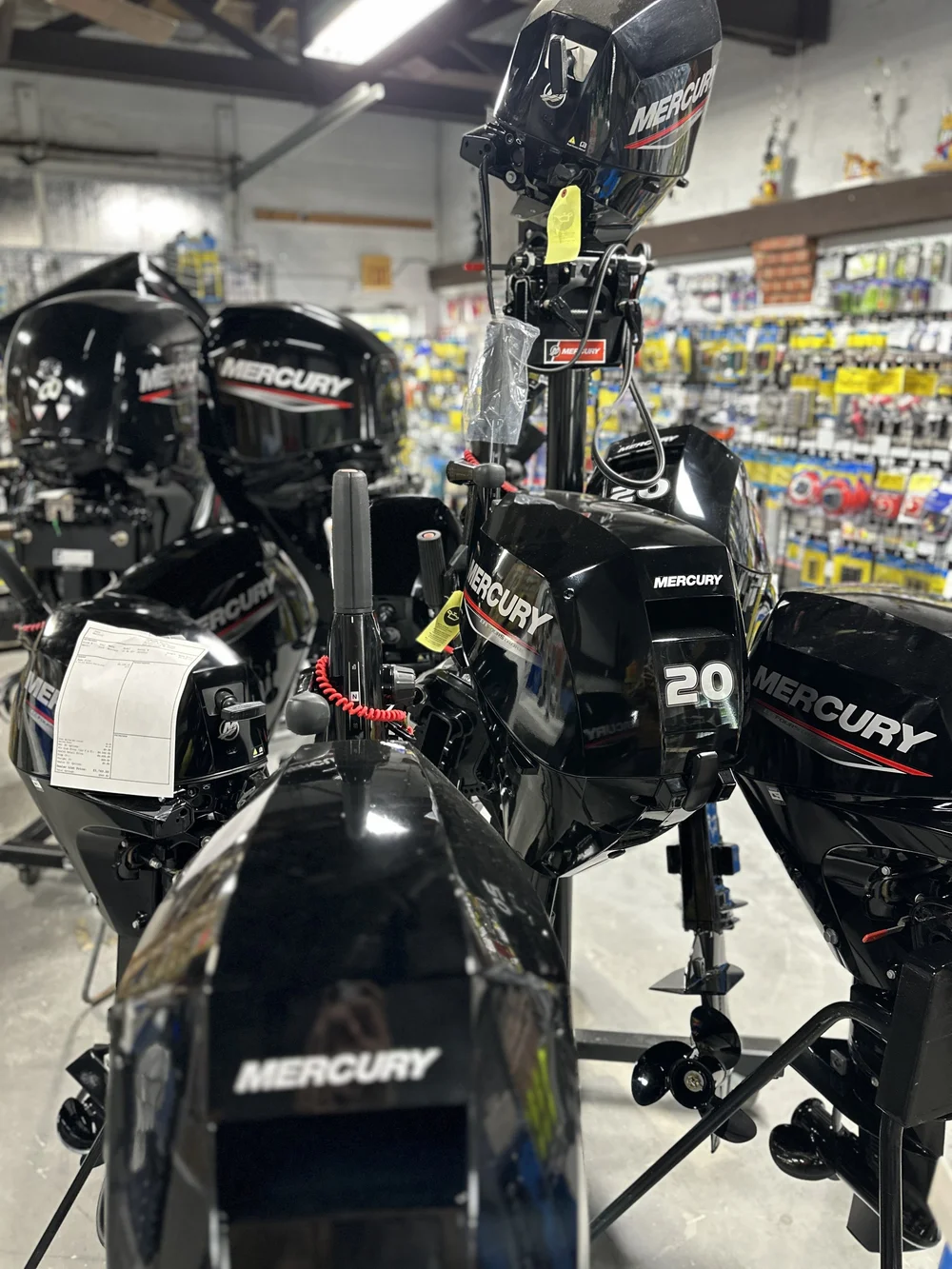 New Mercury 20 EL, electric start 20" Remote 9577 — Tideline Marine