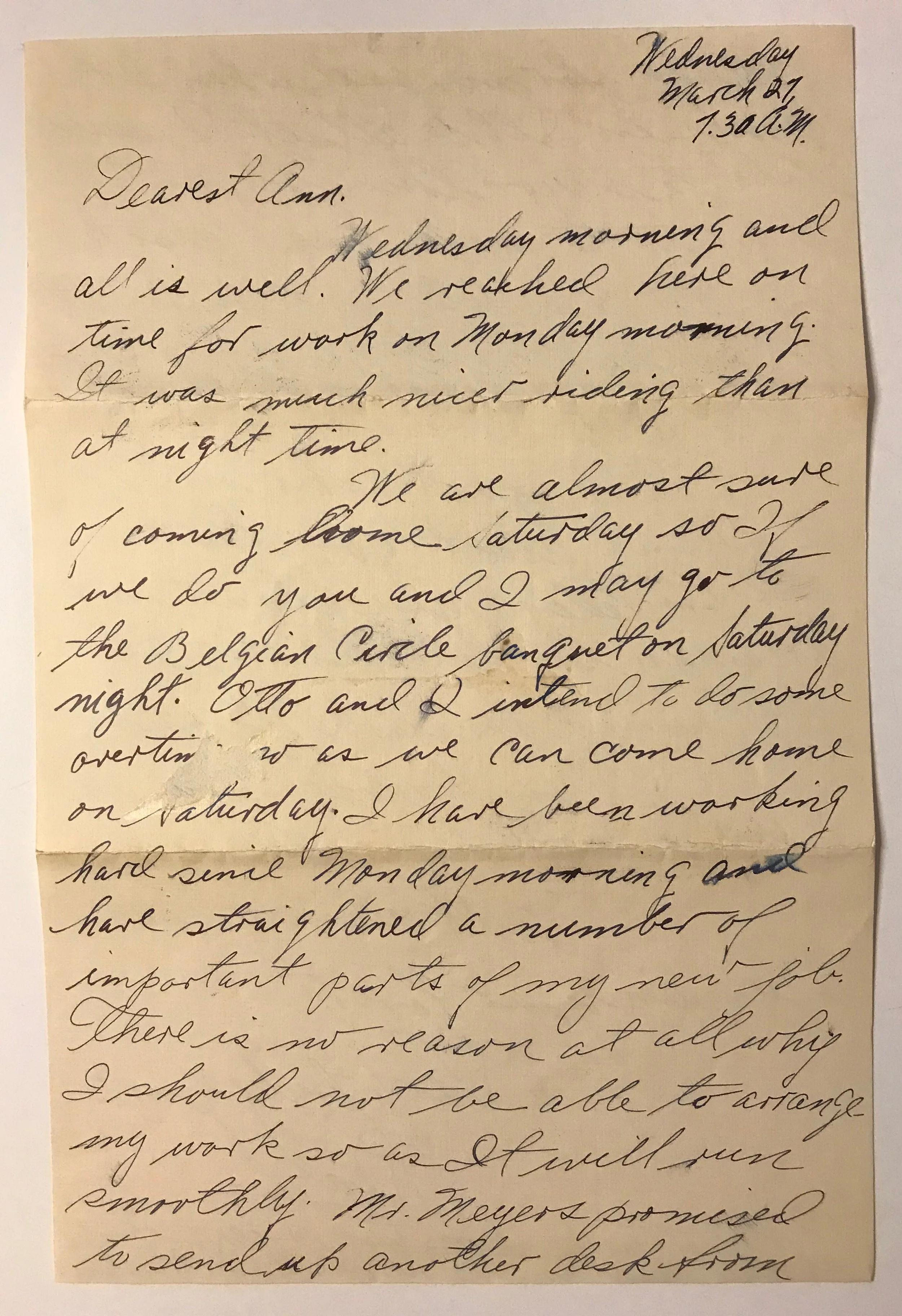 Letter #20: Belgian Circle Banquet — Margot Note Consulting LLC