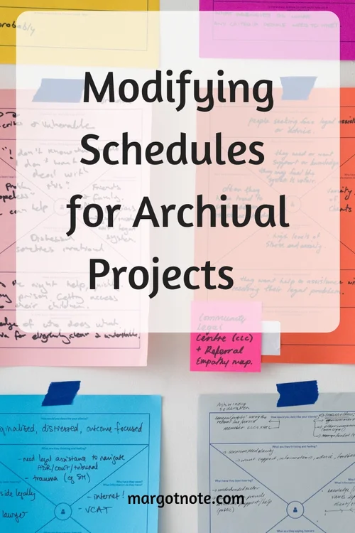Modifying Schedules for Archival Projects — Margot Note Consulting LLC