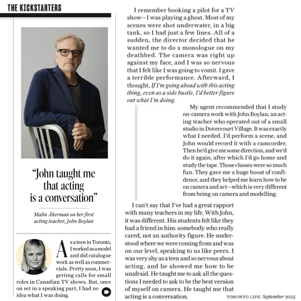 John Boylan | Acting Coach. Toronto acting classes for camera