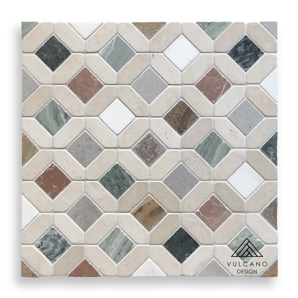 "TUNIS XL" UTICA LIMESTONE MULIT COLOUR, TUMBLED MOSAIC — VULCANO