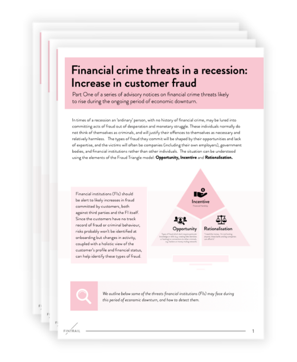 Financial Crime Threats in a Recession — FINTRAIL
