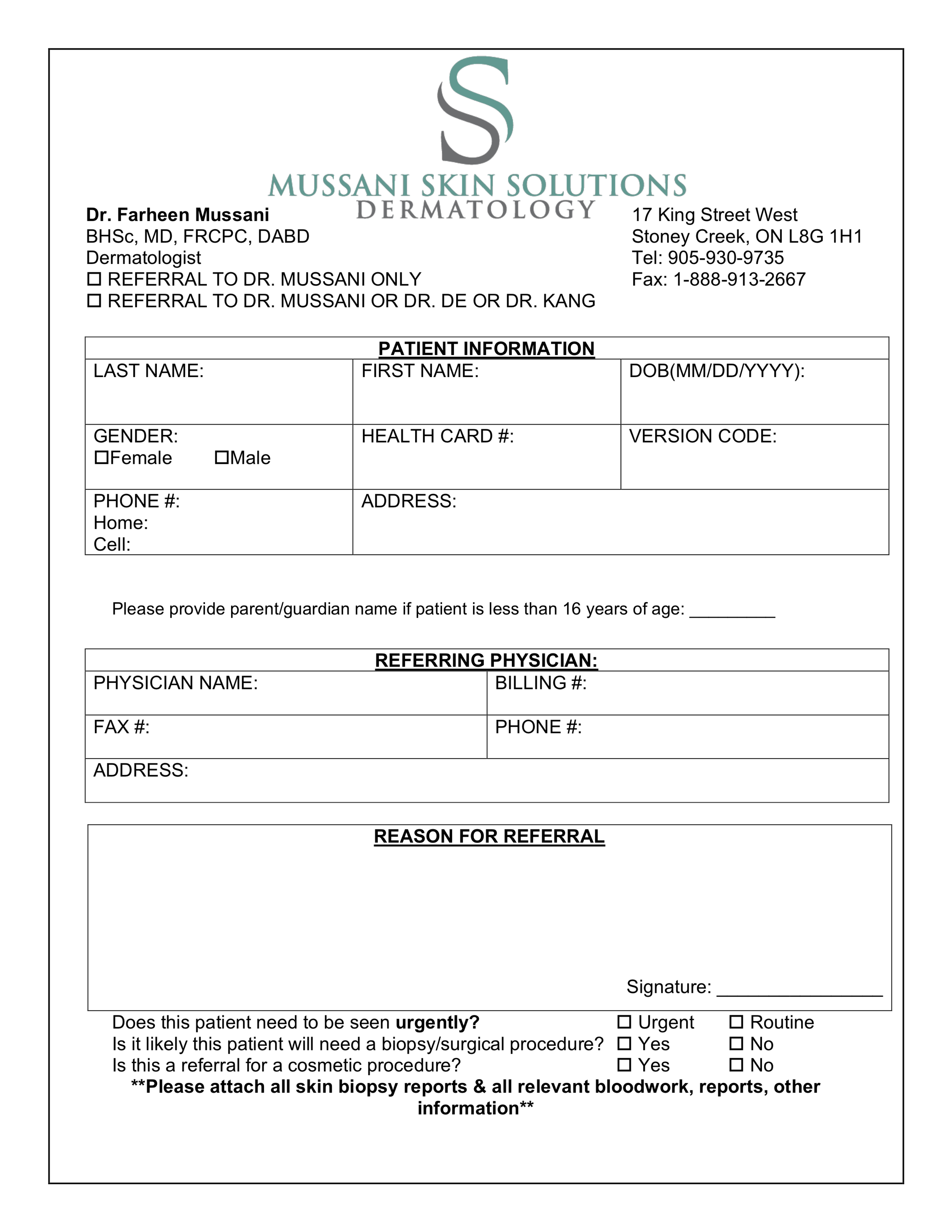Mussani Skin Solutions-Referral