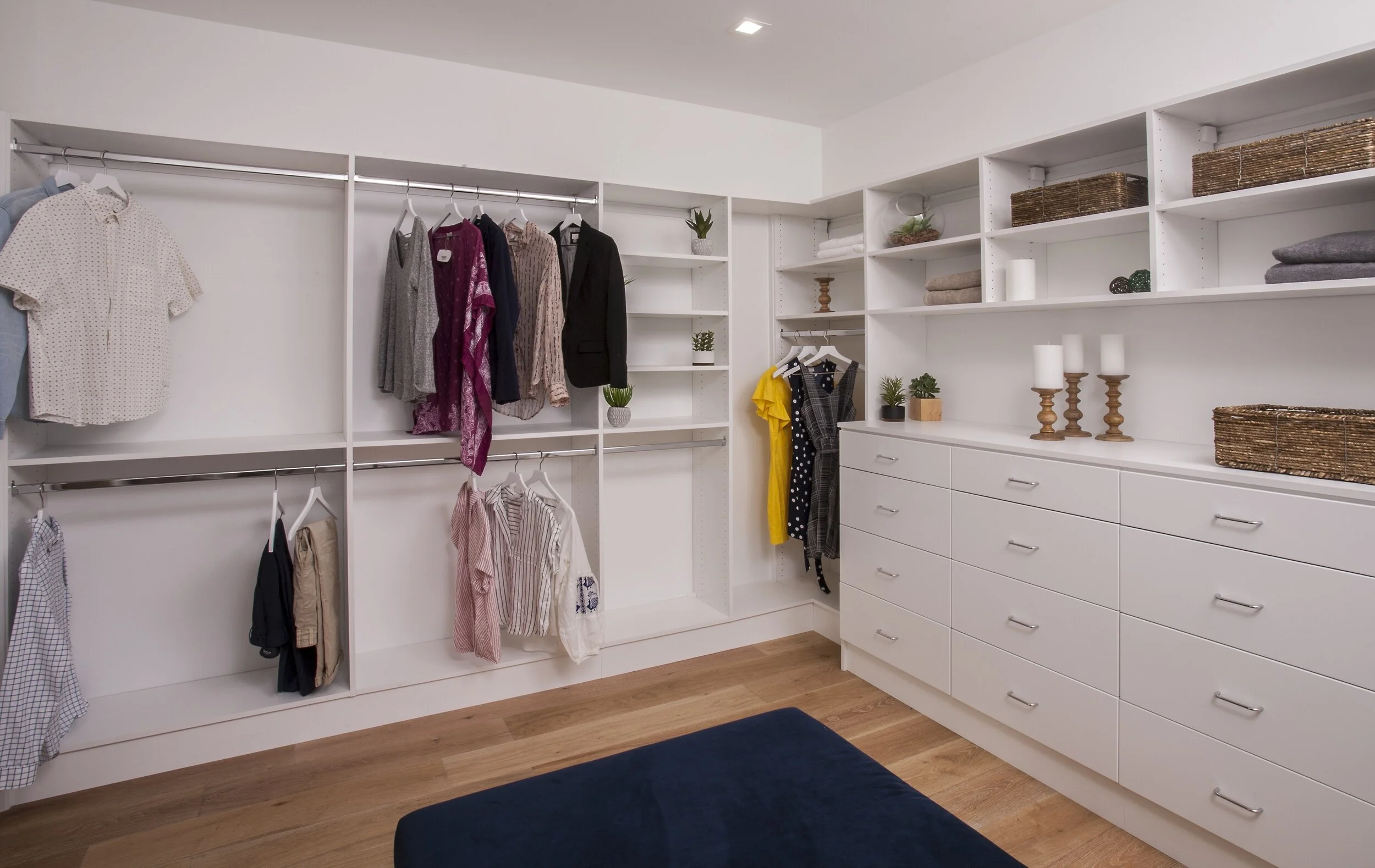 Walk In White Closet Organizers