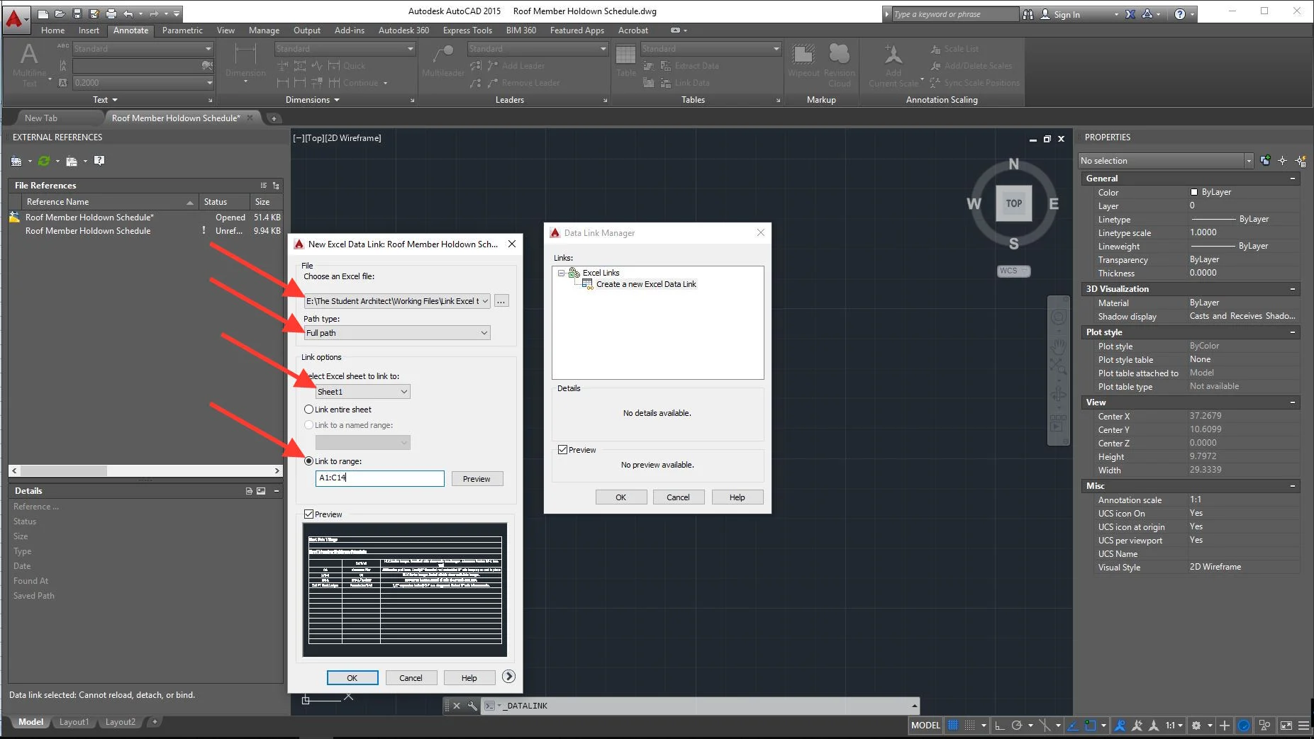 How to Link Excel Spreadsheets into AutoCAD + Revit — THE STUDENT ARCHITECT