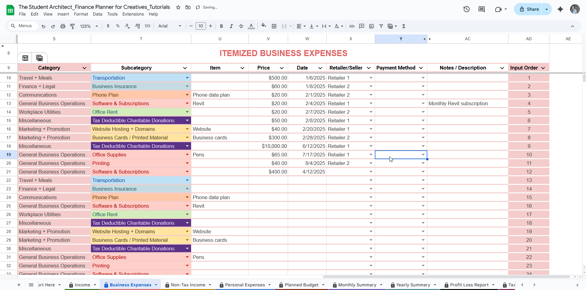 How to Hide and Unhide Columns You Don’t Need in the Finance Planner ...