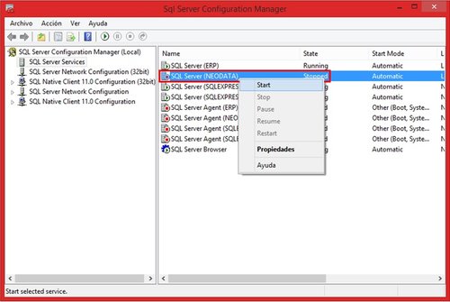 Solución: Error 26, 40 SQL Server 2008 R2 — Neodata