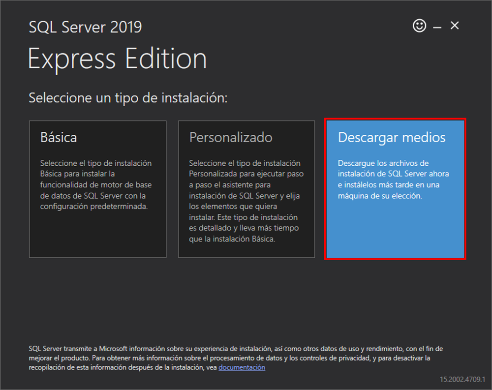 Como instalar SQL Server 2019 Express para trabajar con Neodata — Neodata