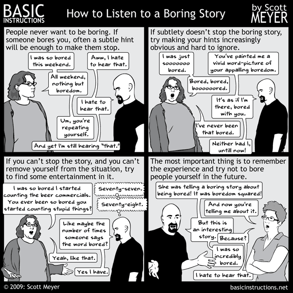 How to Listen to a Boring Story — Basic Instructions