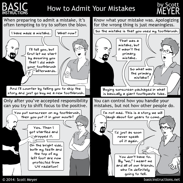 How to Admit Your Mistakes — Basic Instructions