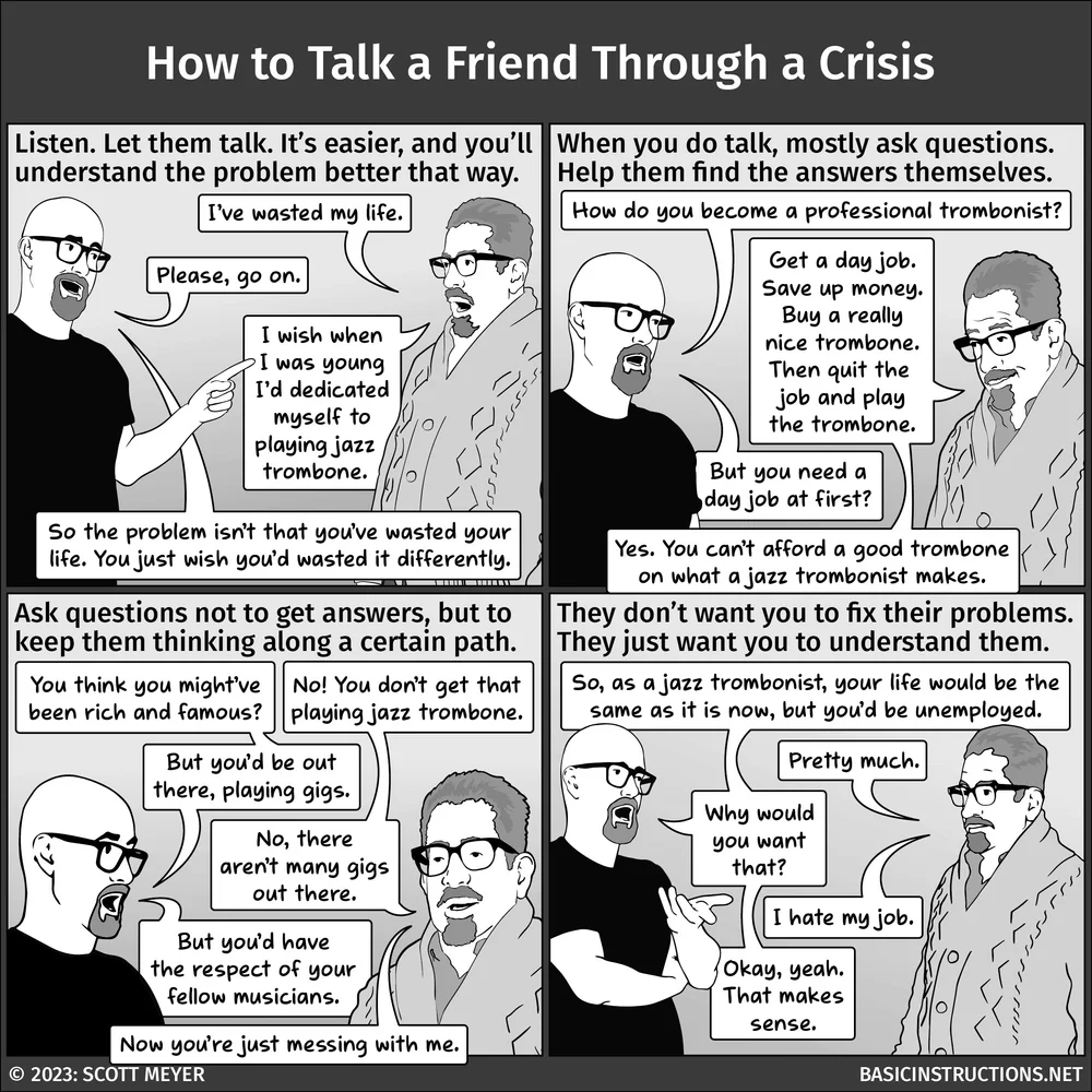 How to Talk a Friend Through a Crisis — Basic Instructions
