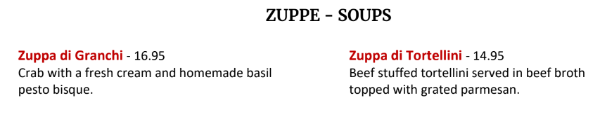 Menu — Il Paesano Ristorante Italiano