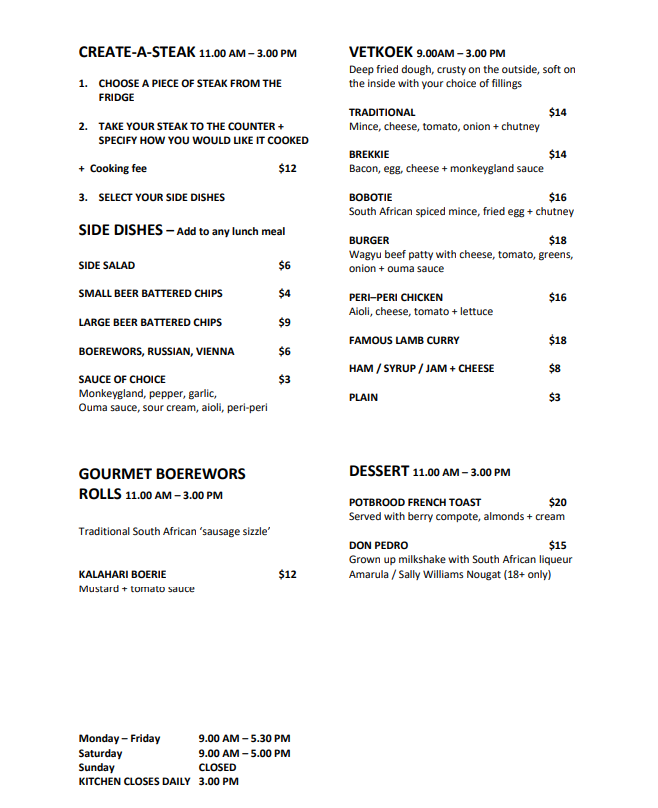 Cafe — Kalahari a Taste of Africa