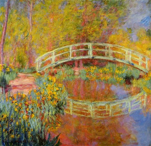 Monet Garden Bridge Painting