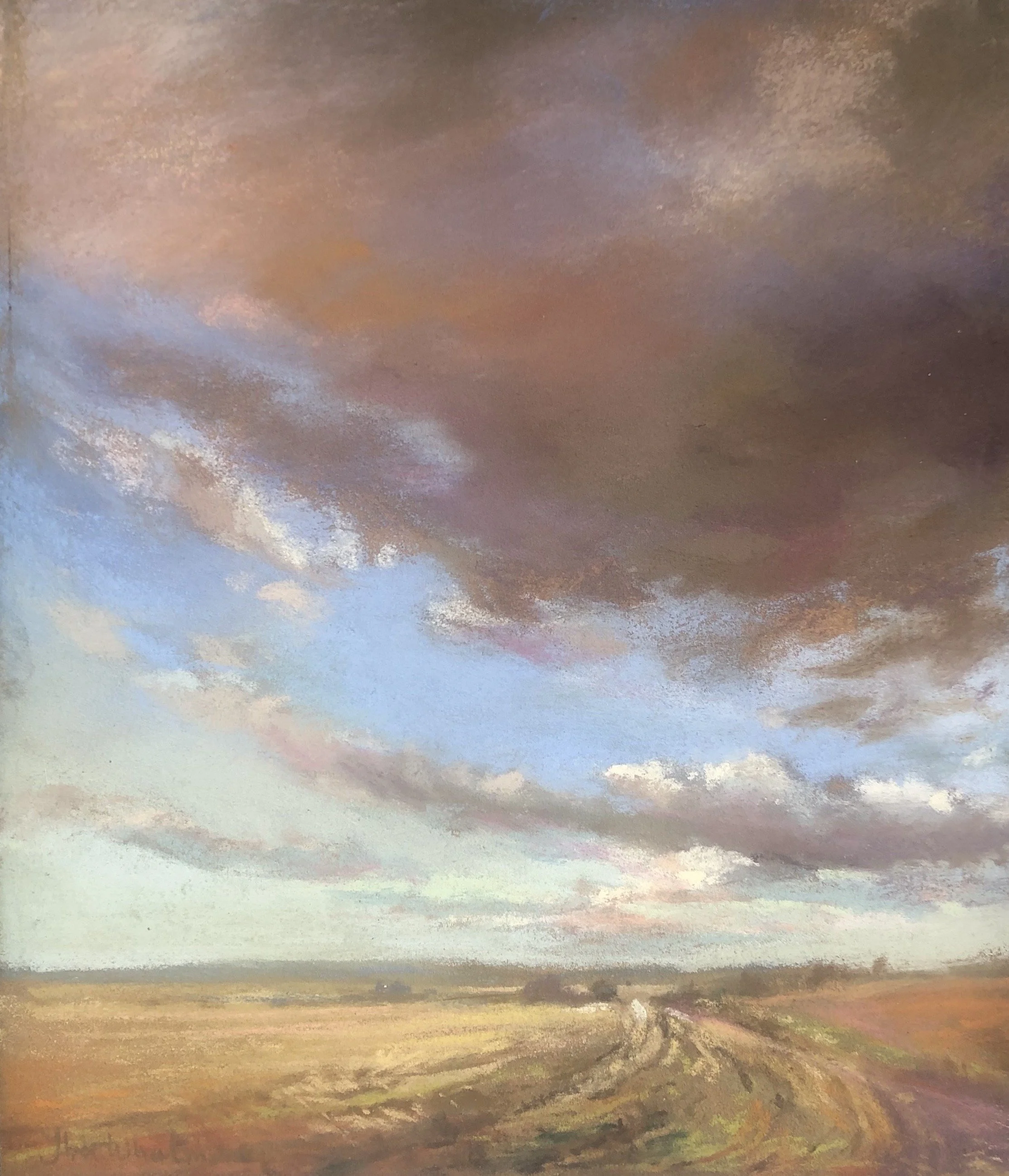 Original painting is a sunset by Nel Whatmore of Alnmouth — Nel Whatmore