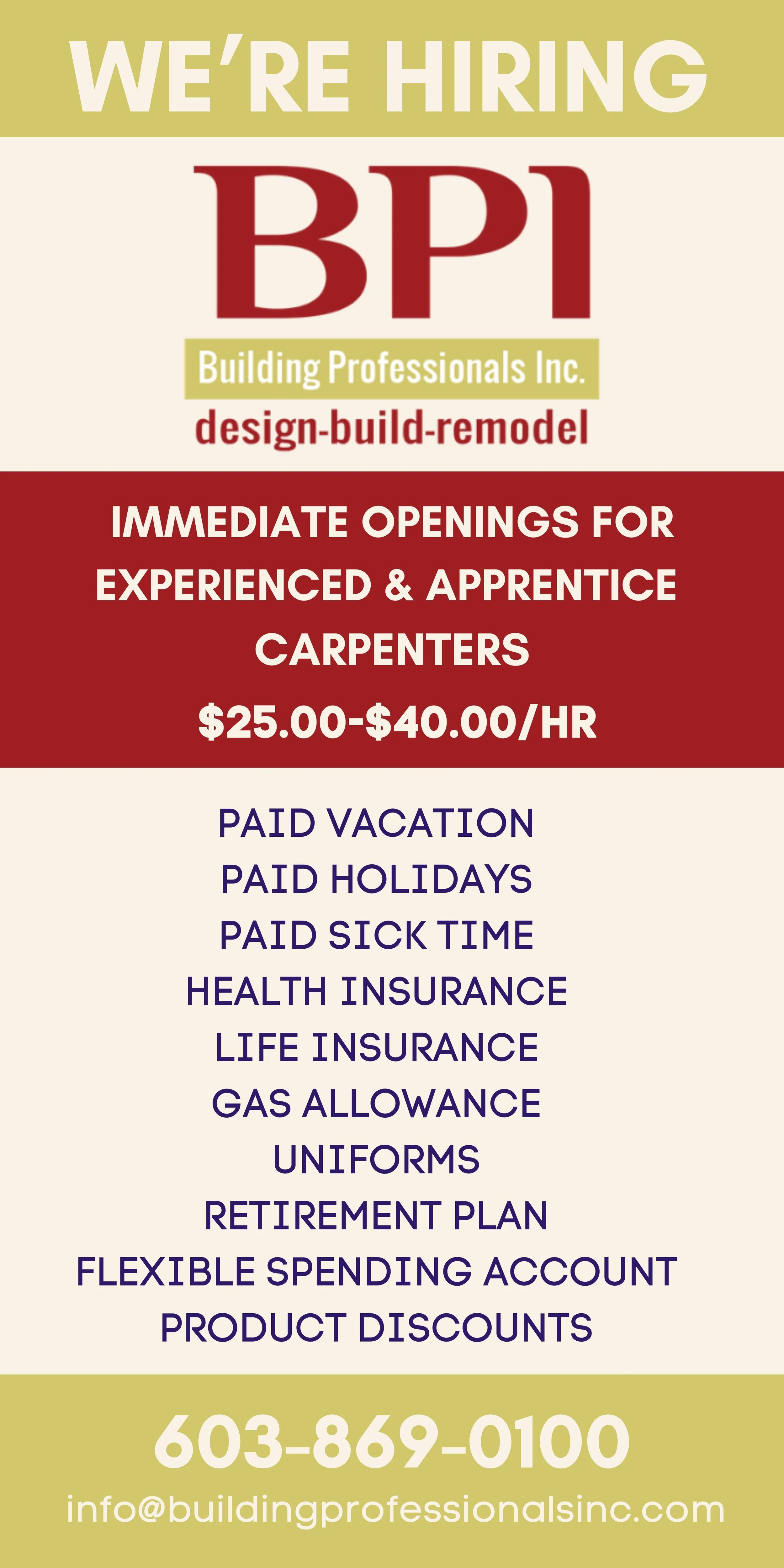 Careers — BPI - Home Remodeling Massachusetts