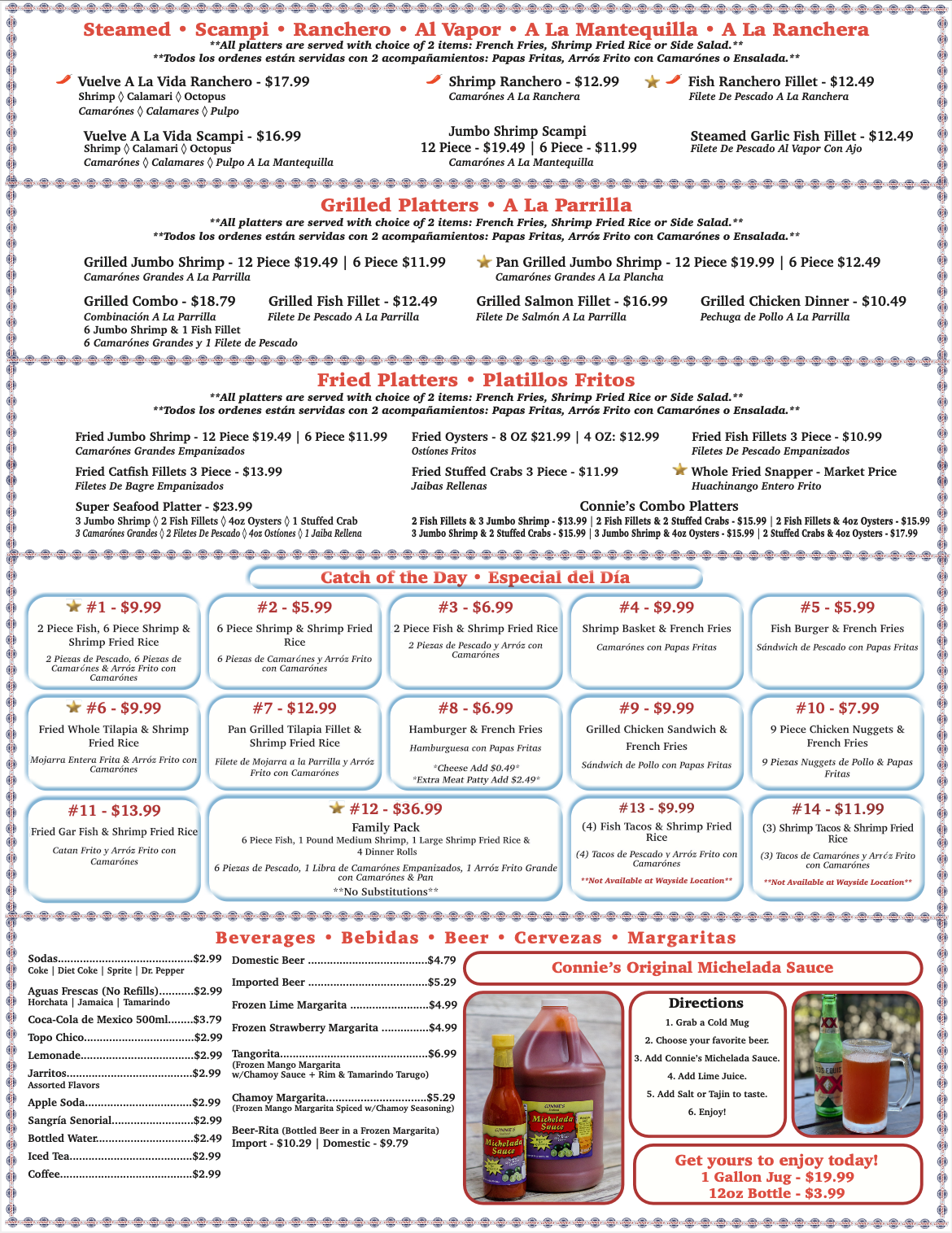 Menu — Connie's Seafood