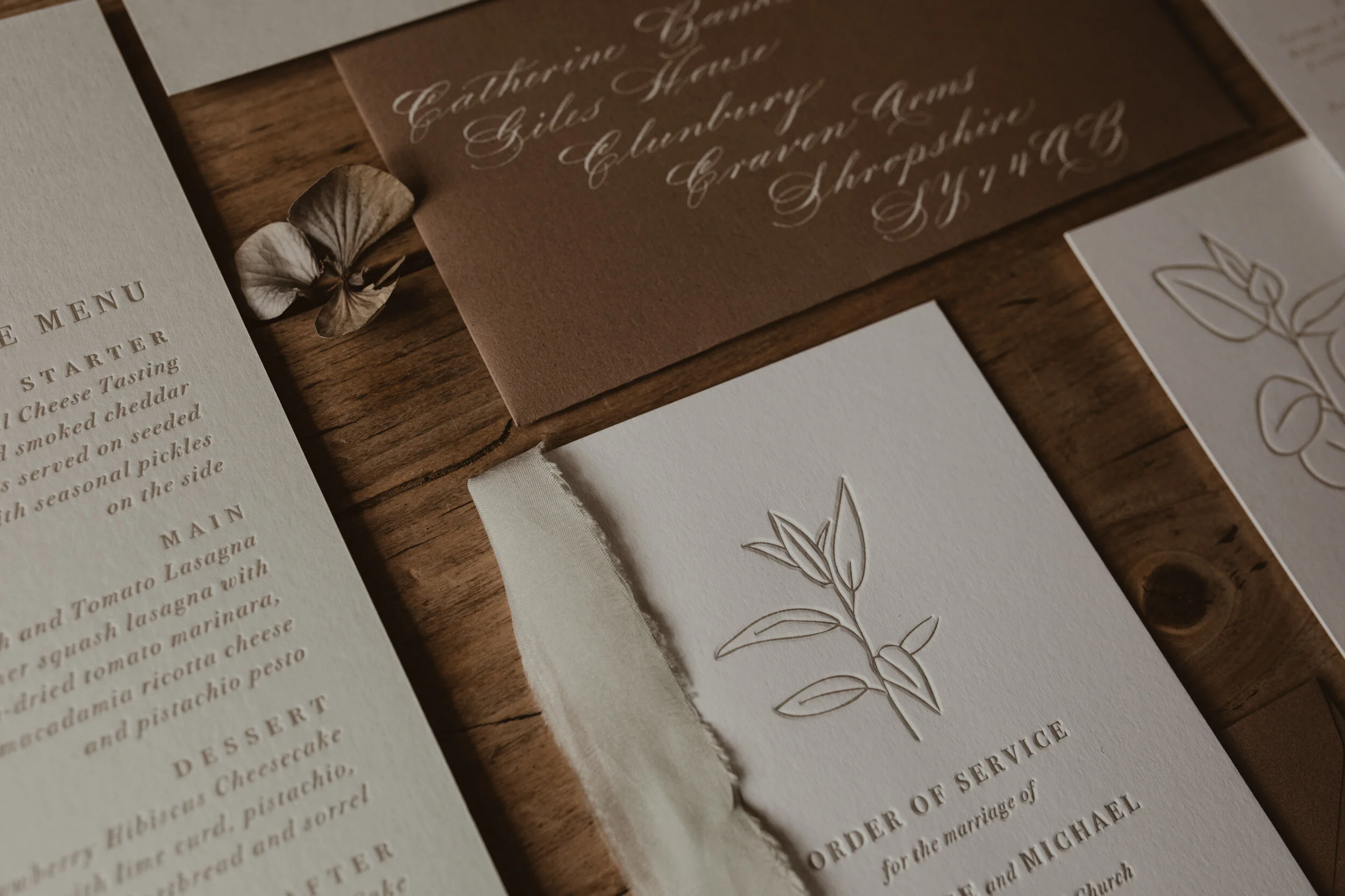Feuille Letterpress Wedding Invitations and Stationery by Artcadia ...