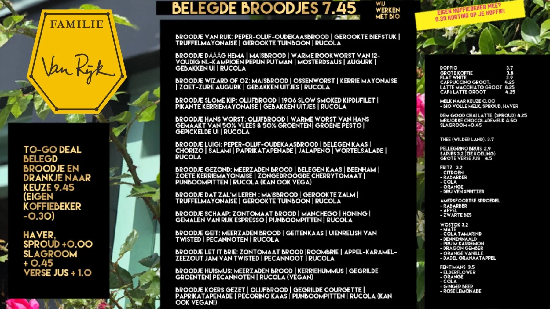 TO GO MENUKAART — Familie van Rijk