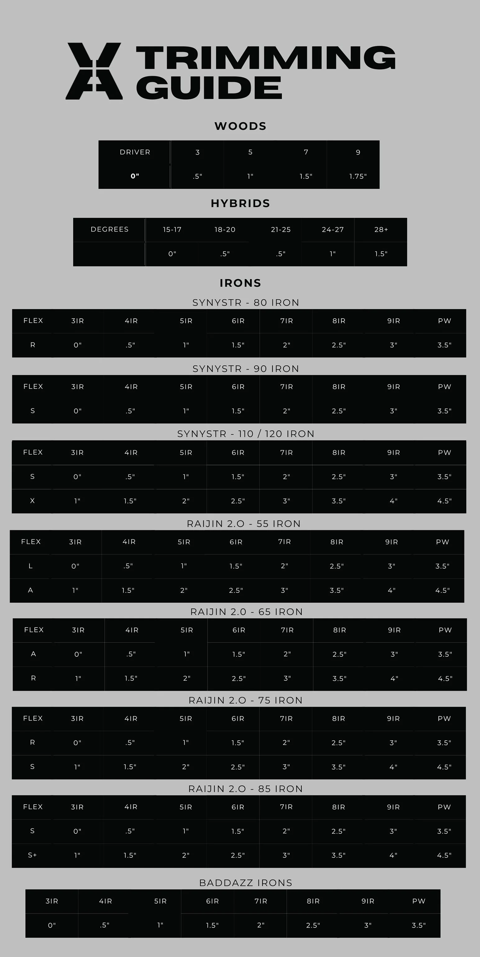 VA Performance Golf Shafts