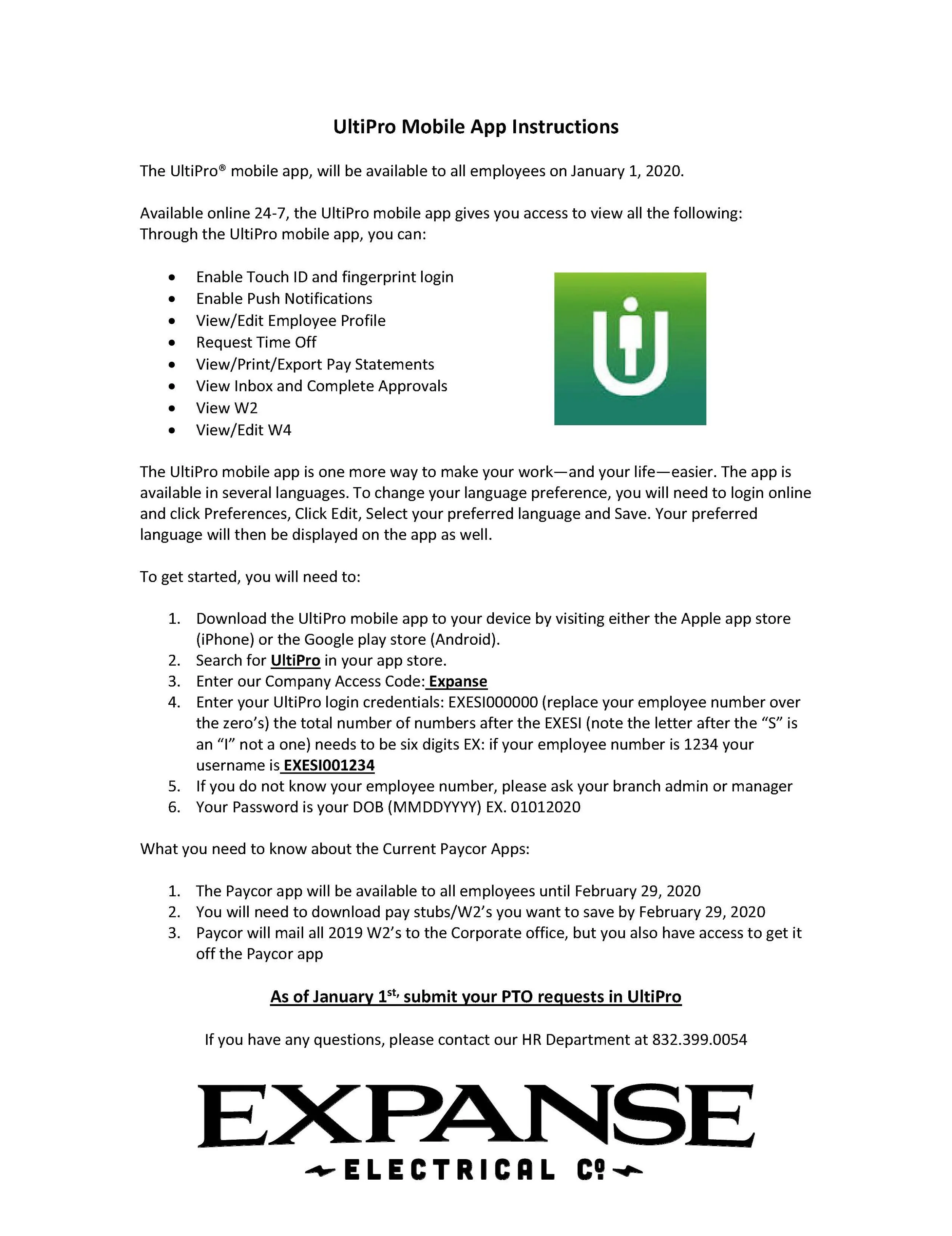 Happy New Year!!!!! Please see below instructions for the new UltiPro ...