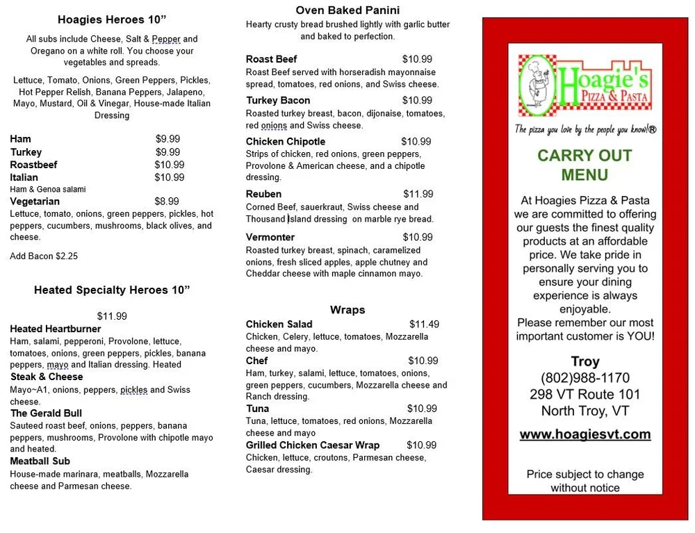 Troy — Hoagies Pizza and Pasta