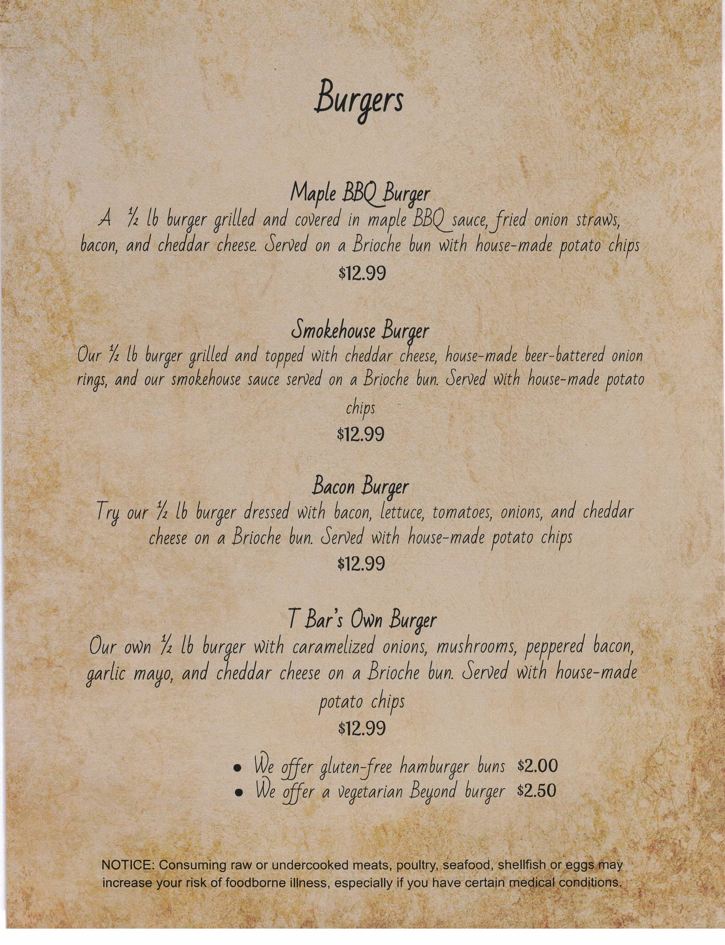 T Bar — Hoagies Pizza and Pasta