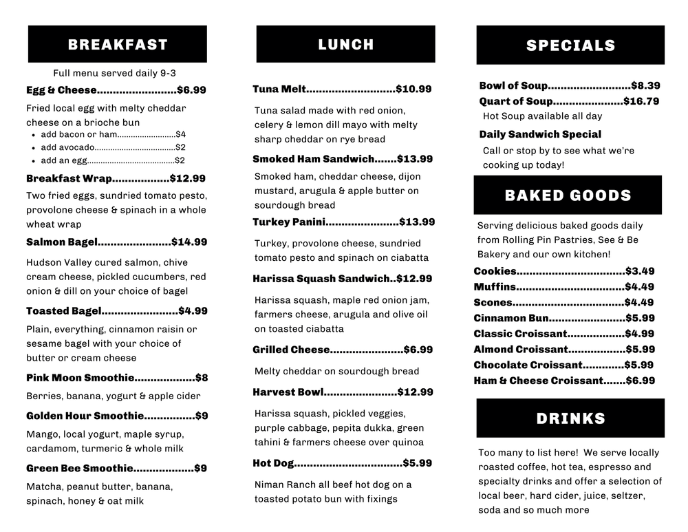 MENU — Random Harvest