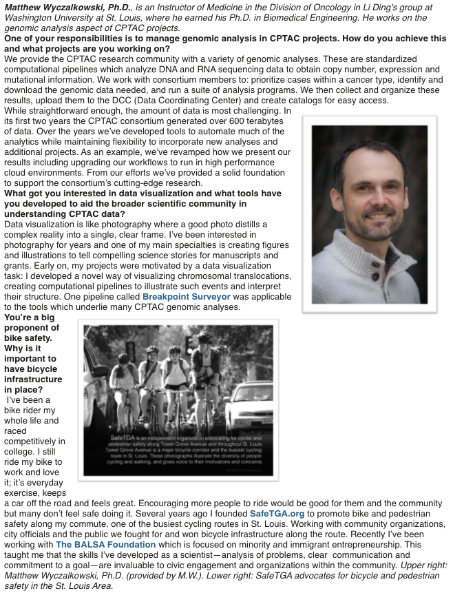 Matt was featured in NCI's Young Investigator Spotlight! — Ding Lab