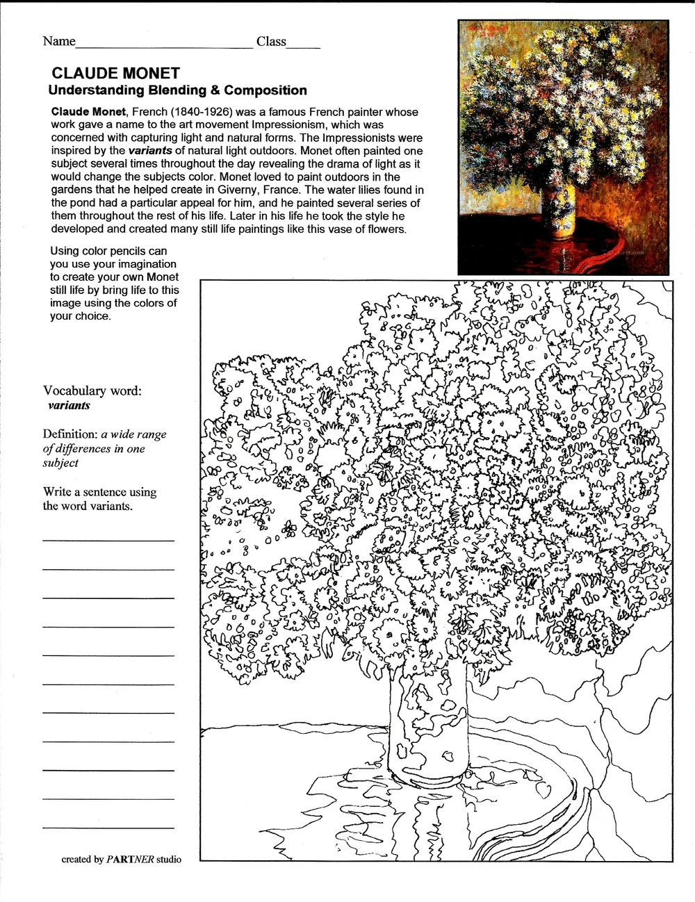 Coloring Pages, Claude Monet