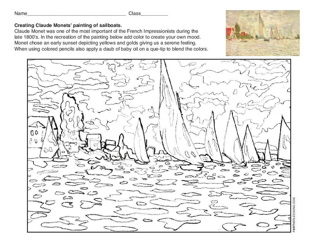 Coloring Pages Claude Monet