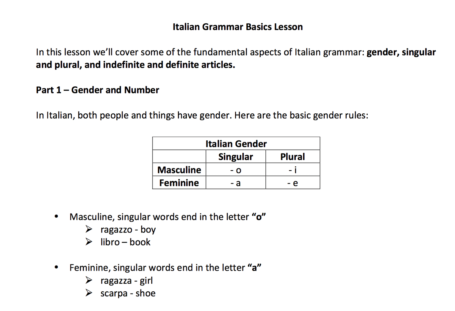 Italian Grammar Exercises French & Italian Grammar & Vocabulary