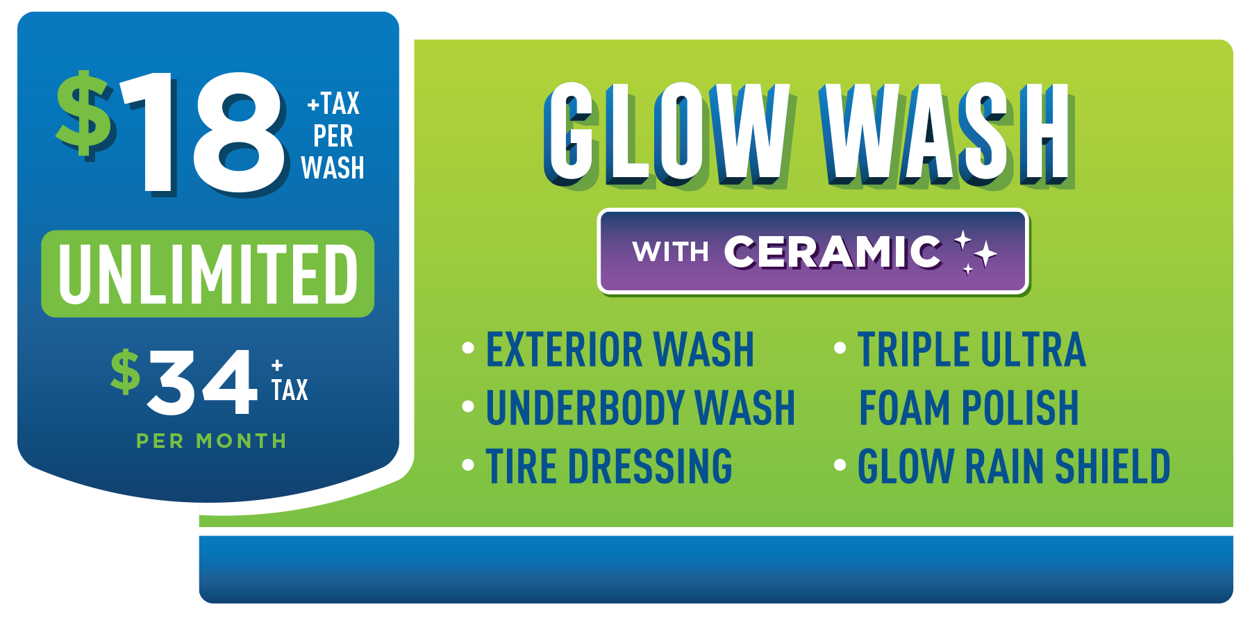 Glow Wash Menu — Glow Express Car Wash